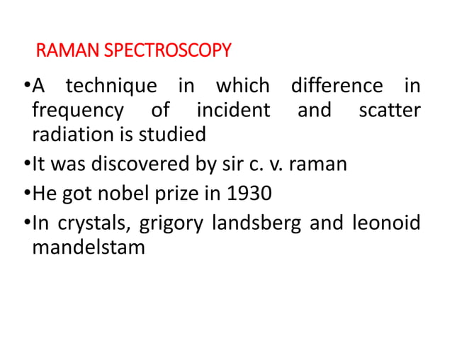 Raman Spectroscopy - Principle, Criteria, Instrumentation and ...