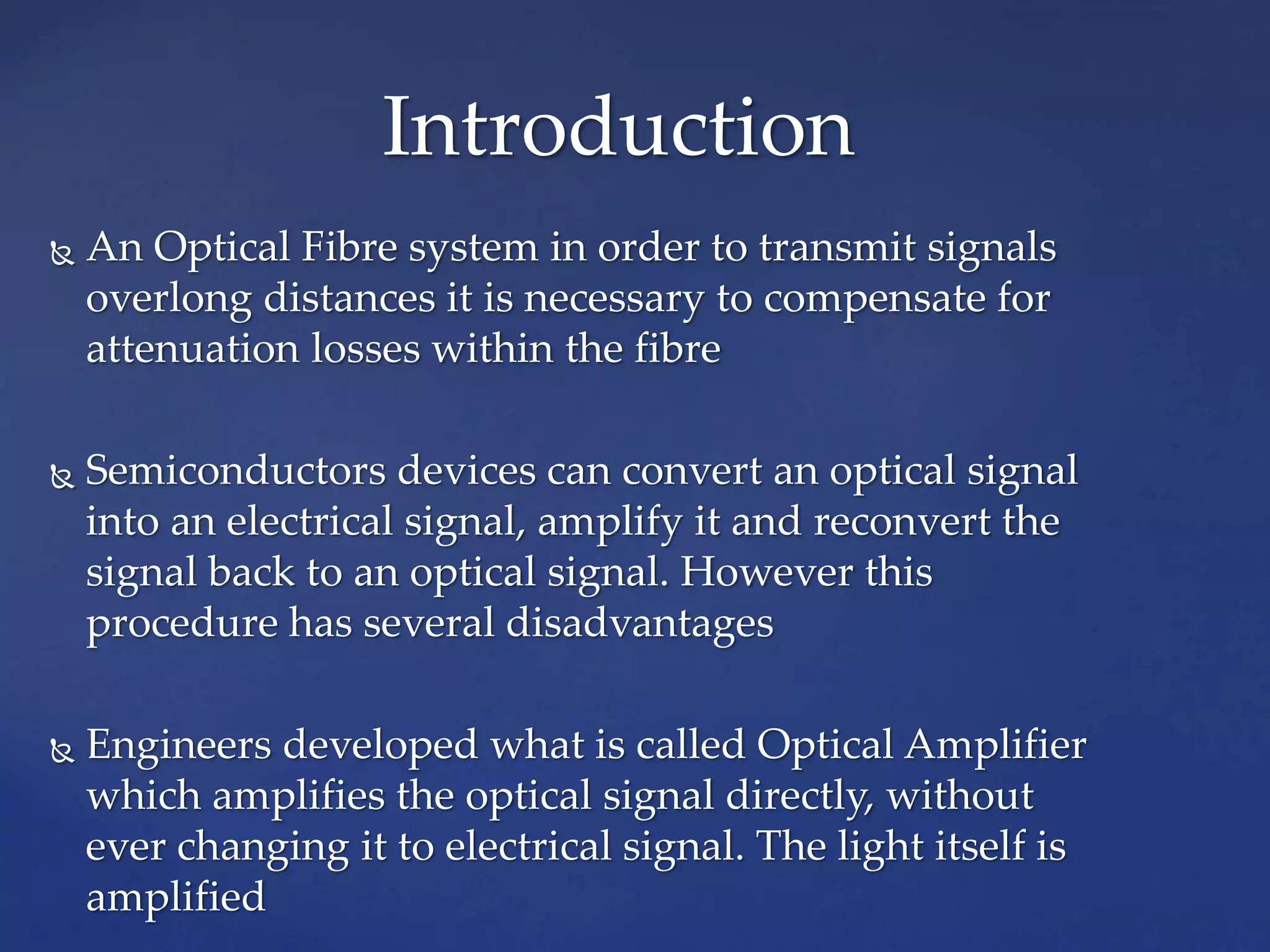 Raman optical amplifier. simple presentation | PPTX
