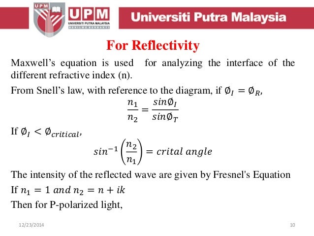 Reflectance Formula