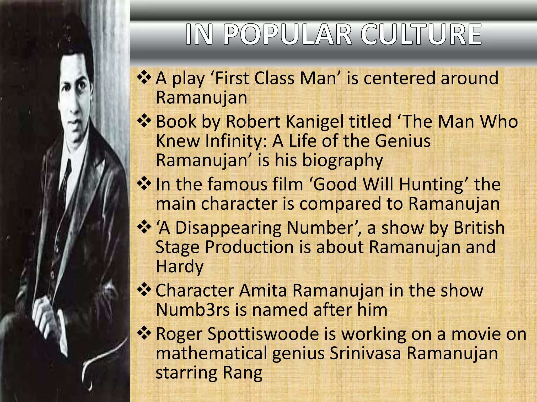 Ramanujan: The Man Who Knew Infinity | PPTX