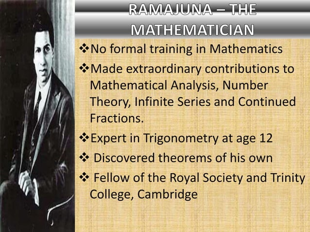 Ramanujan: The Man Who Knew Infinity | PPTX | Hinduism | Religion ...