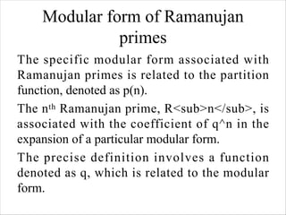 RAMANUJAN work and ramanujan prime , Ramanujan magic square | PDF