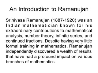 RAMANUJAN work and ramanujan prime , Ramanujan magic square | PDF