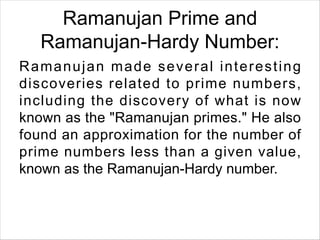 RAMANUJAN work and ramanujan prime , Ramanujan magic square | PDF