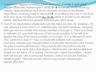 Ramanujan a great mathematician | PPT