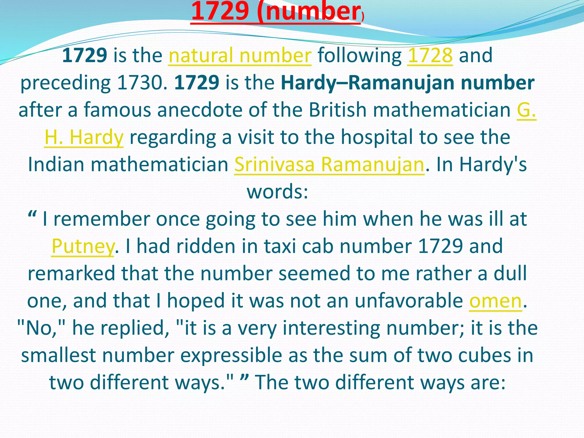 Ramanujan number | PPTX