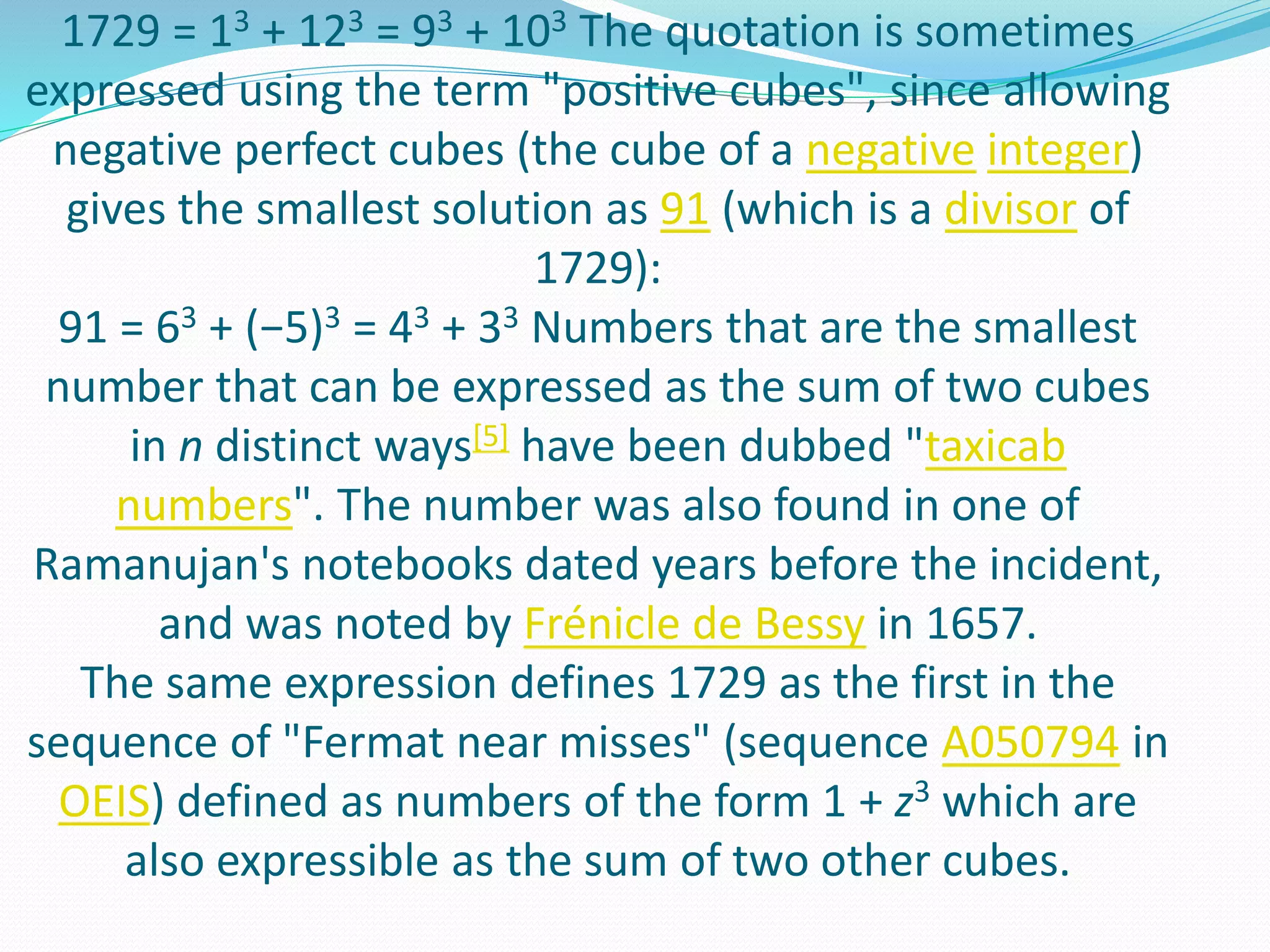Ramanujan number | PPTX