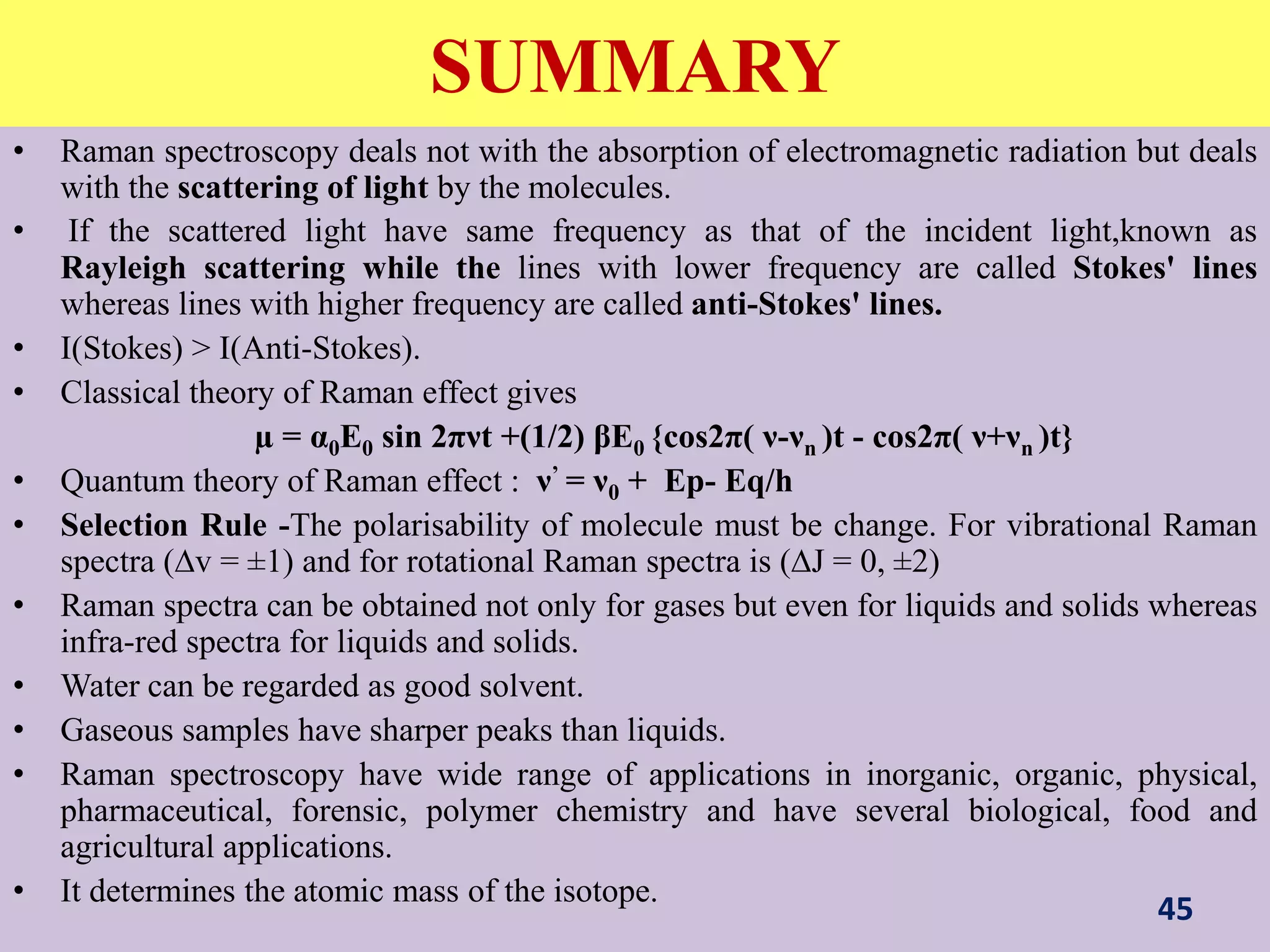 RAMAN SPECTROSCOPY AND ITS APPLICATIONS | PPTX