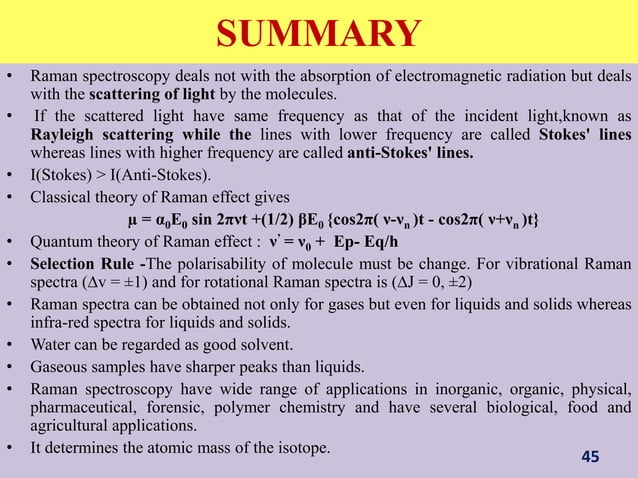 RAMAN SPECTROSCOPY AND ITS APPLICATIONS | PPTX