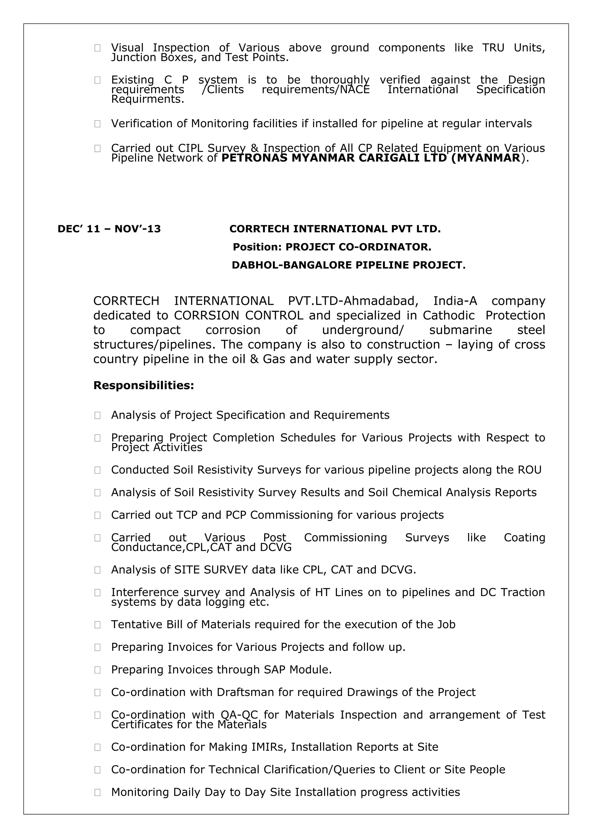 RAMASAMY NACE CP LEVEL II ENGINEER | DOC