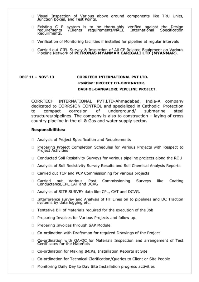 RAMASAMY (NACE CERTIFIED CP LEVEL II ENGINEER) | PDF