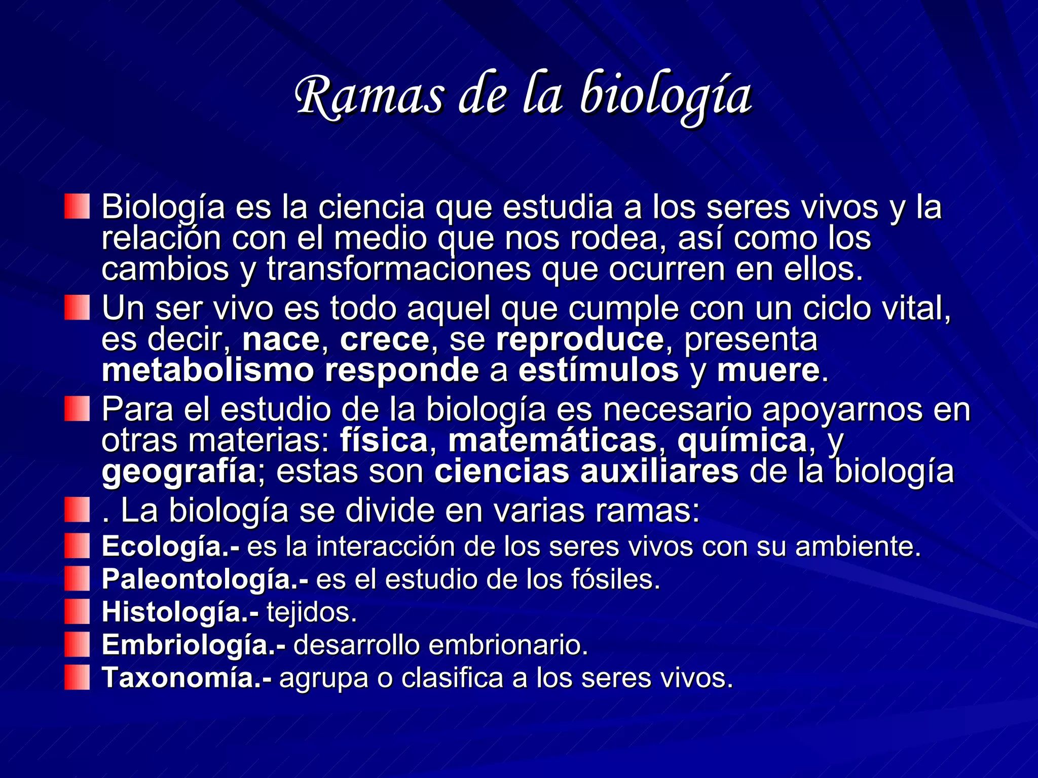 Ramas de la biologia | PPT