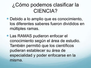 Ramas de las ciencias | PPTX