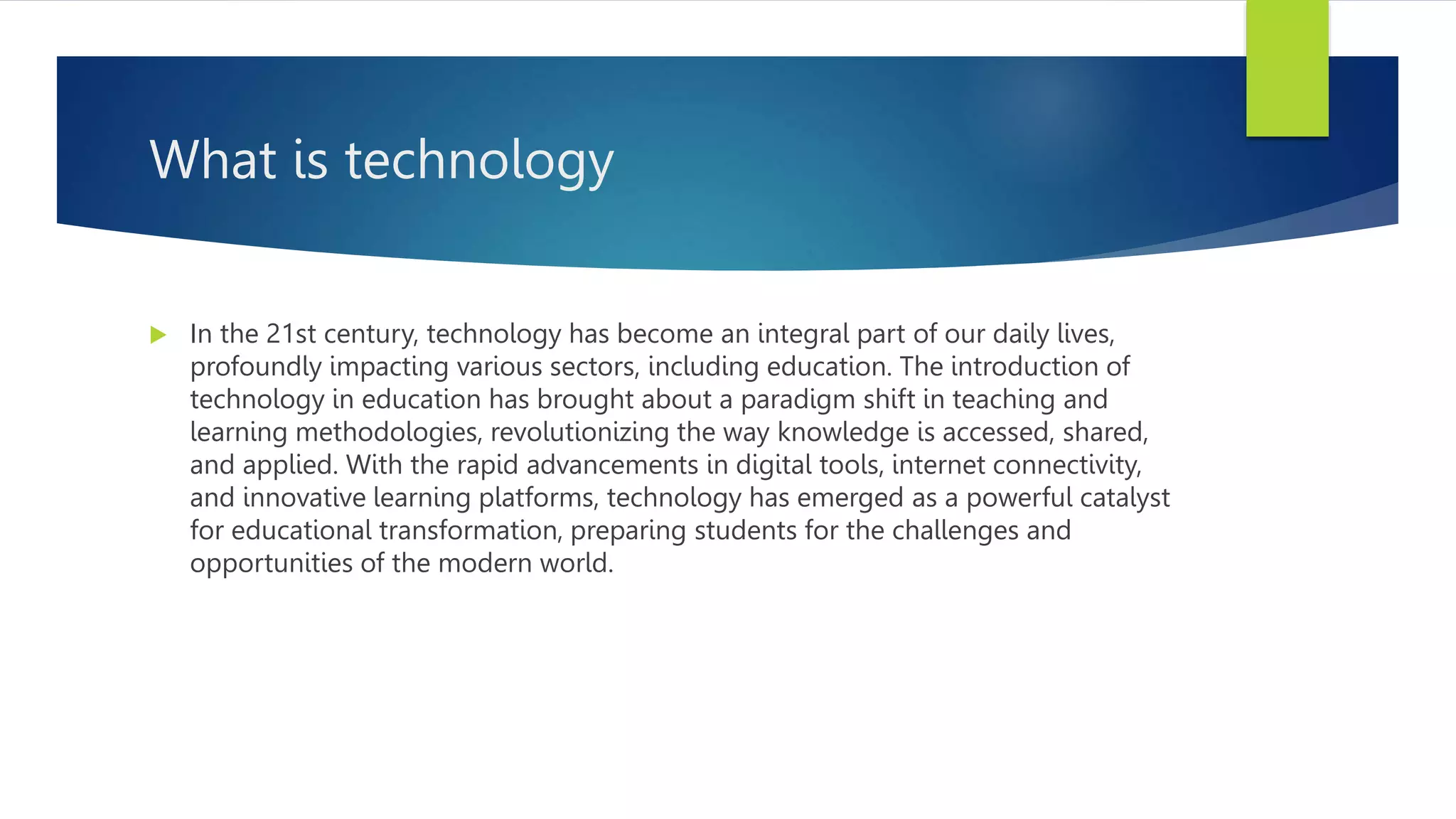 the role of technology in education | PPTX