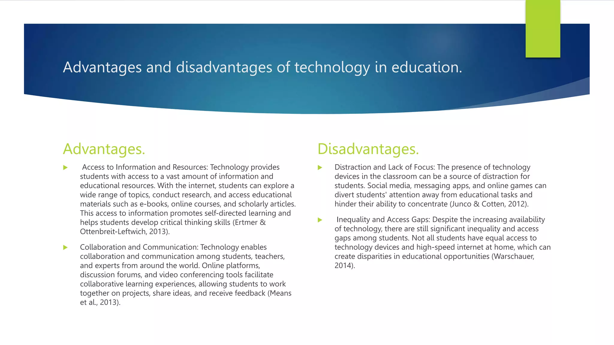 the role of technology in education | PPTX