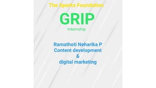 GRIP Internship at THE SPARKS FOUNDATION | PPTX
