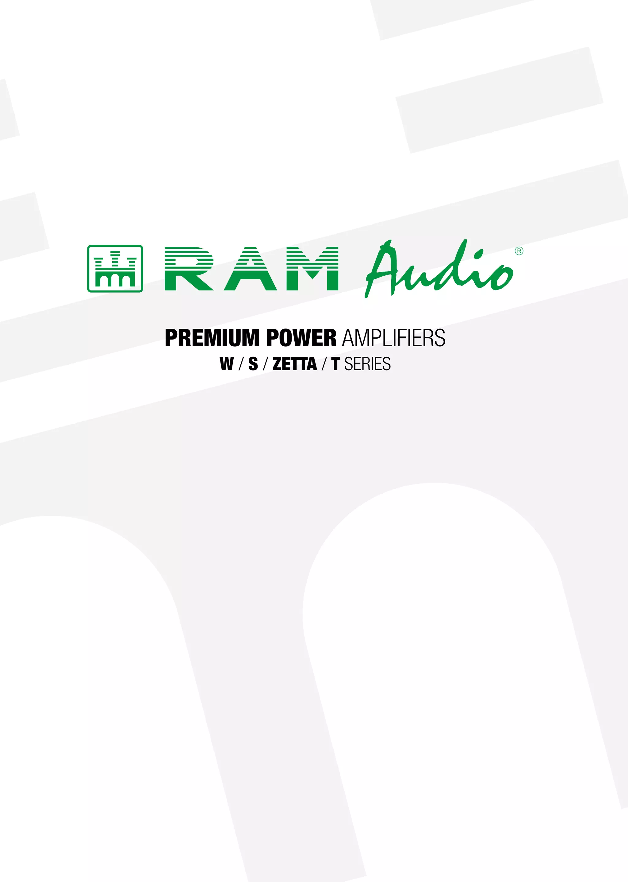 RAM Audio Catalogue - Premium Audio Power Amplifiers | PDF