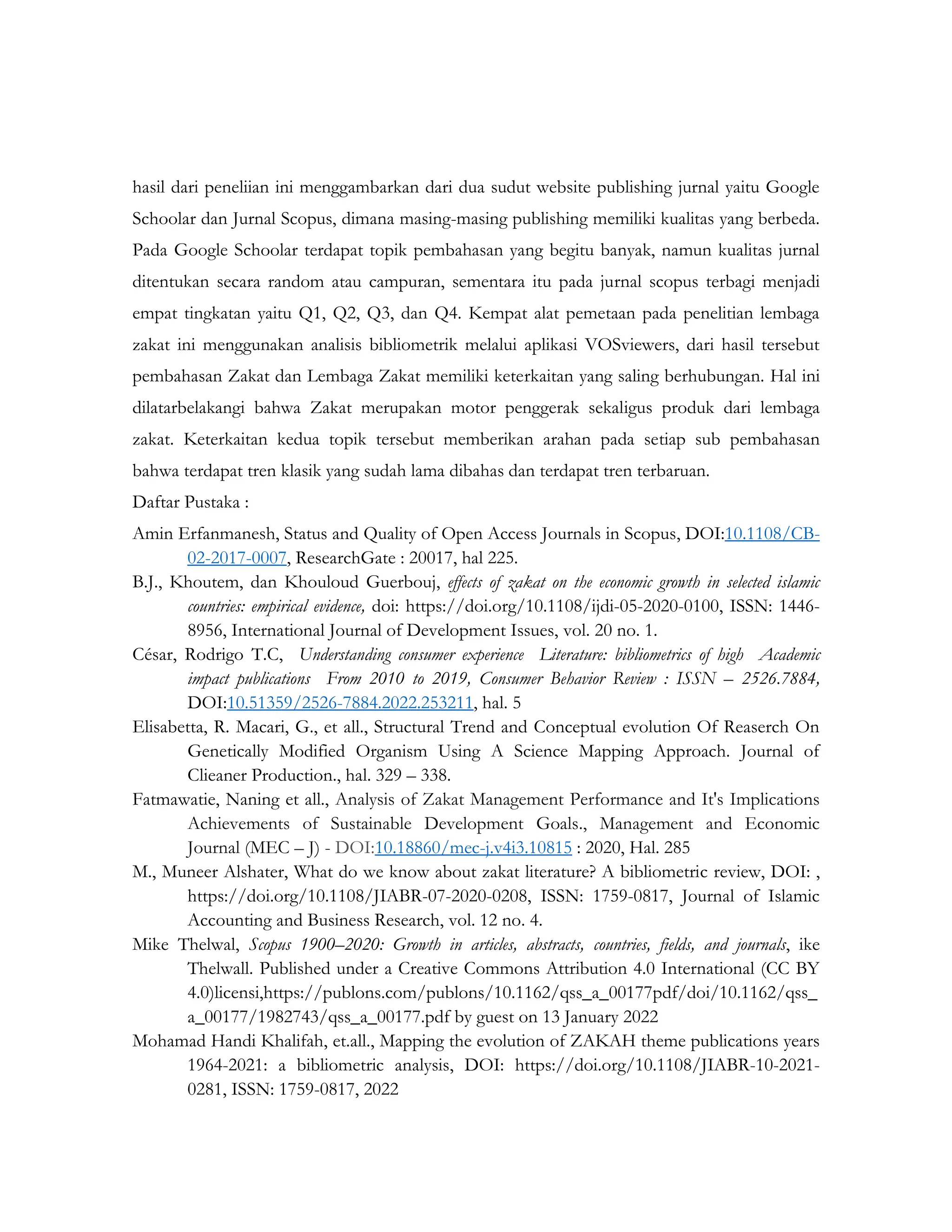ANALISIS BIBLIOMETRIK : PEMETAAN DAN PENGEMBANGAN TREN PENELITIAN LEMBAGA ZAKAT | PDF
