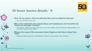 Ramayana_50 lesser known details | PPT
