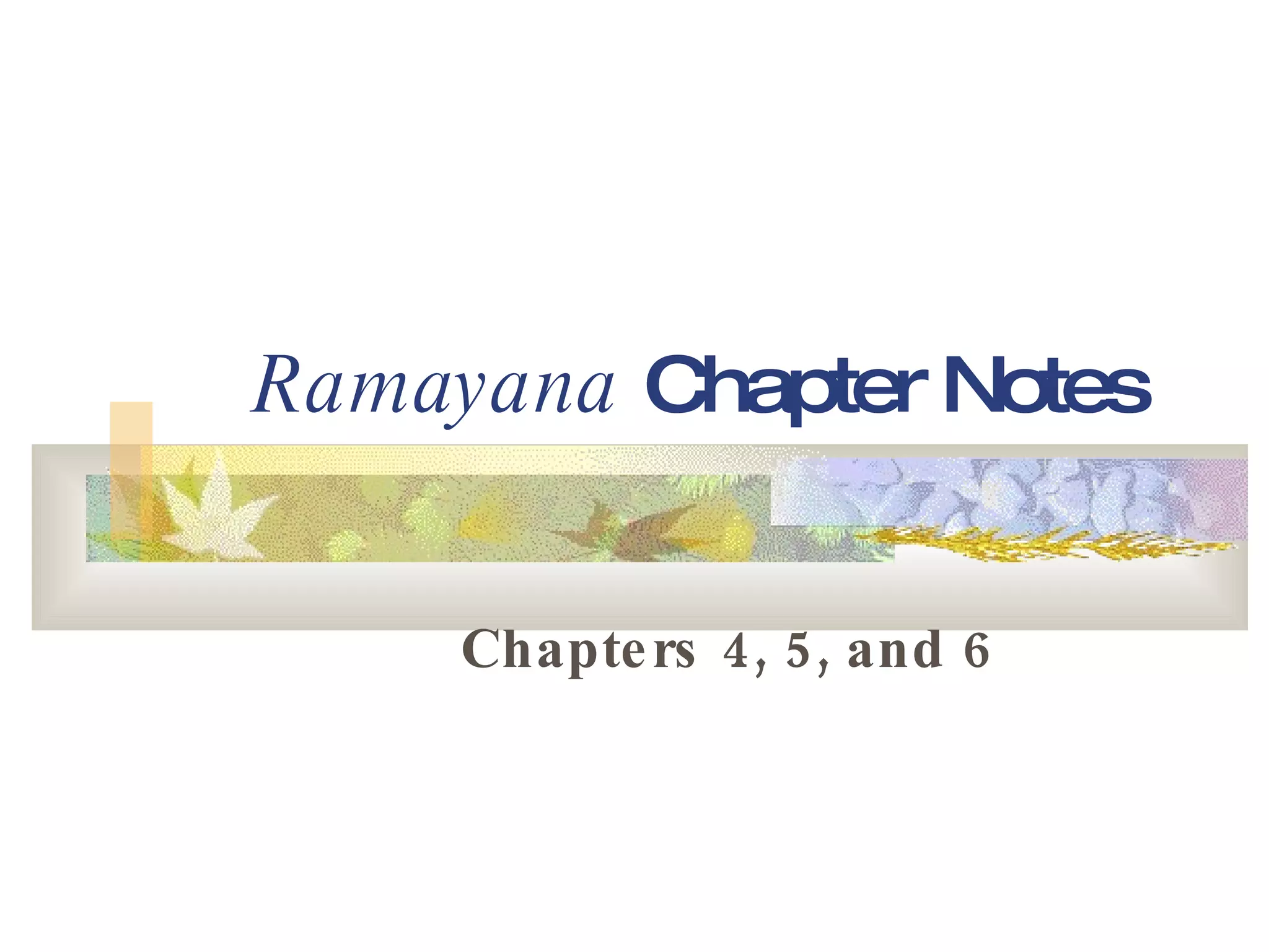Ramayana Chapter Notes | PPT