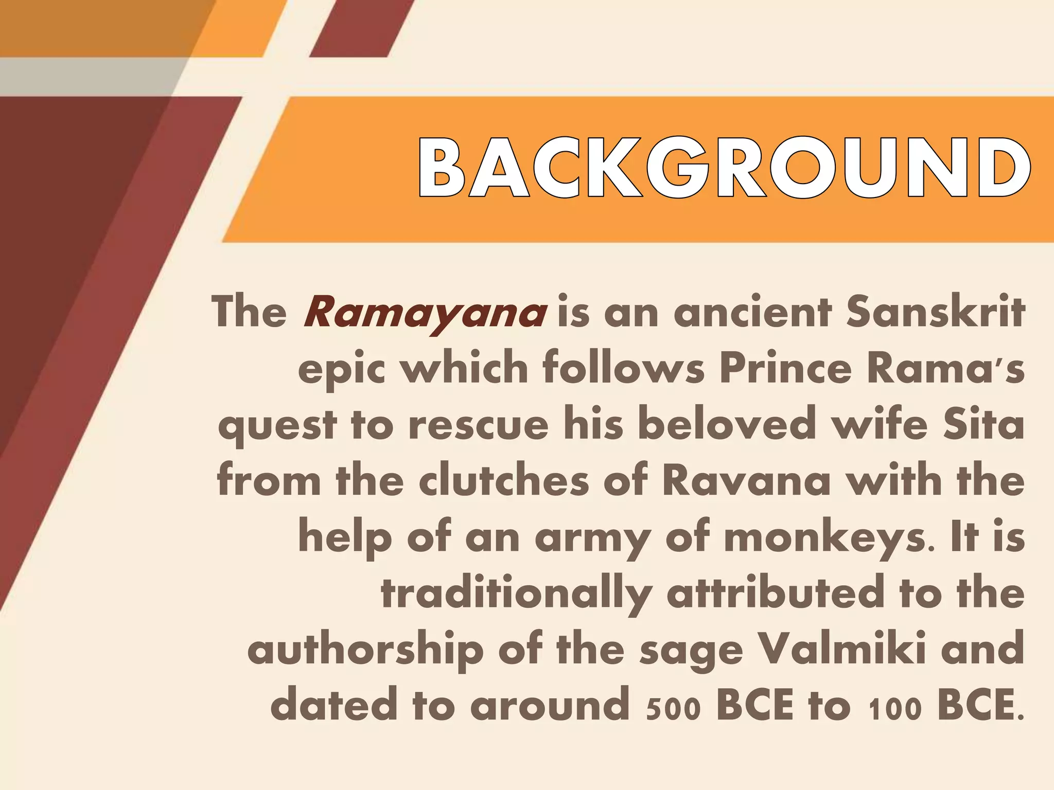 Ramayana elements and plot | PPTX | Hinduism | Religion & Spirituality