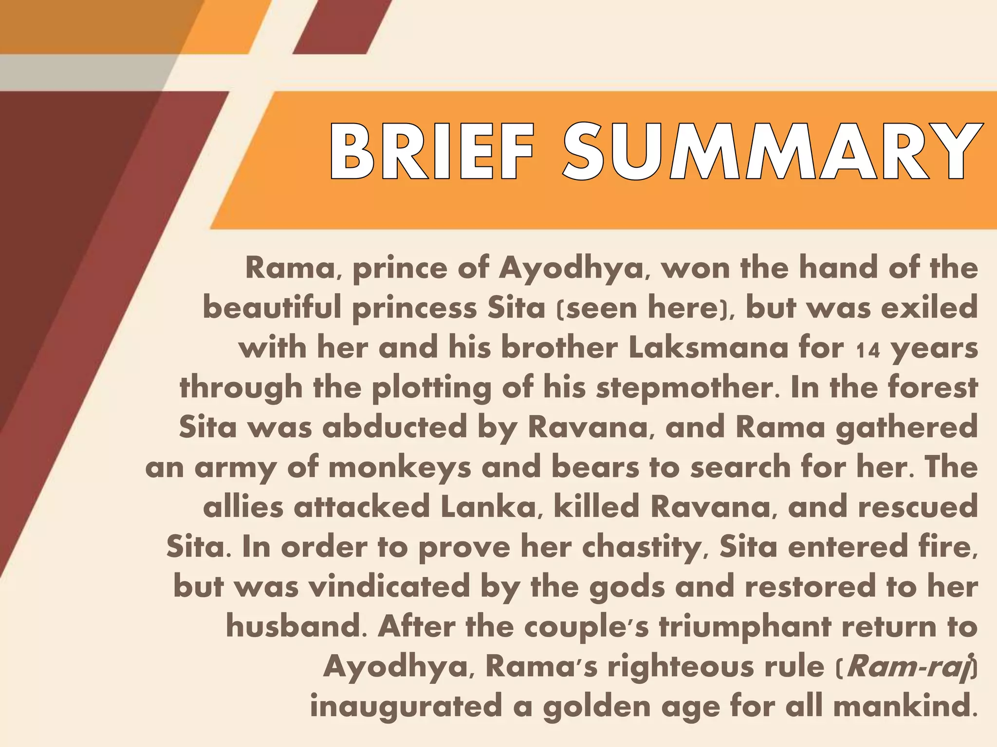 Ramayana elements and plot | PPTX