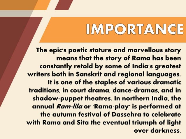 Ramayana elements and plot | PPTX | Hinduism | Religion & Spirituality