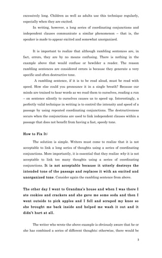 Rambling sentences handout | DOC