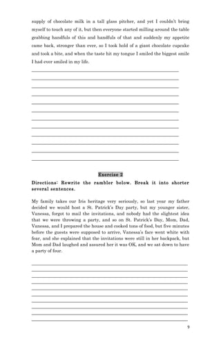 Rambling sentences handout | DOC
