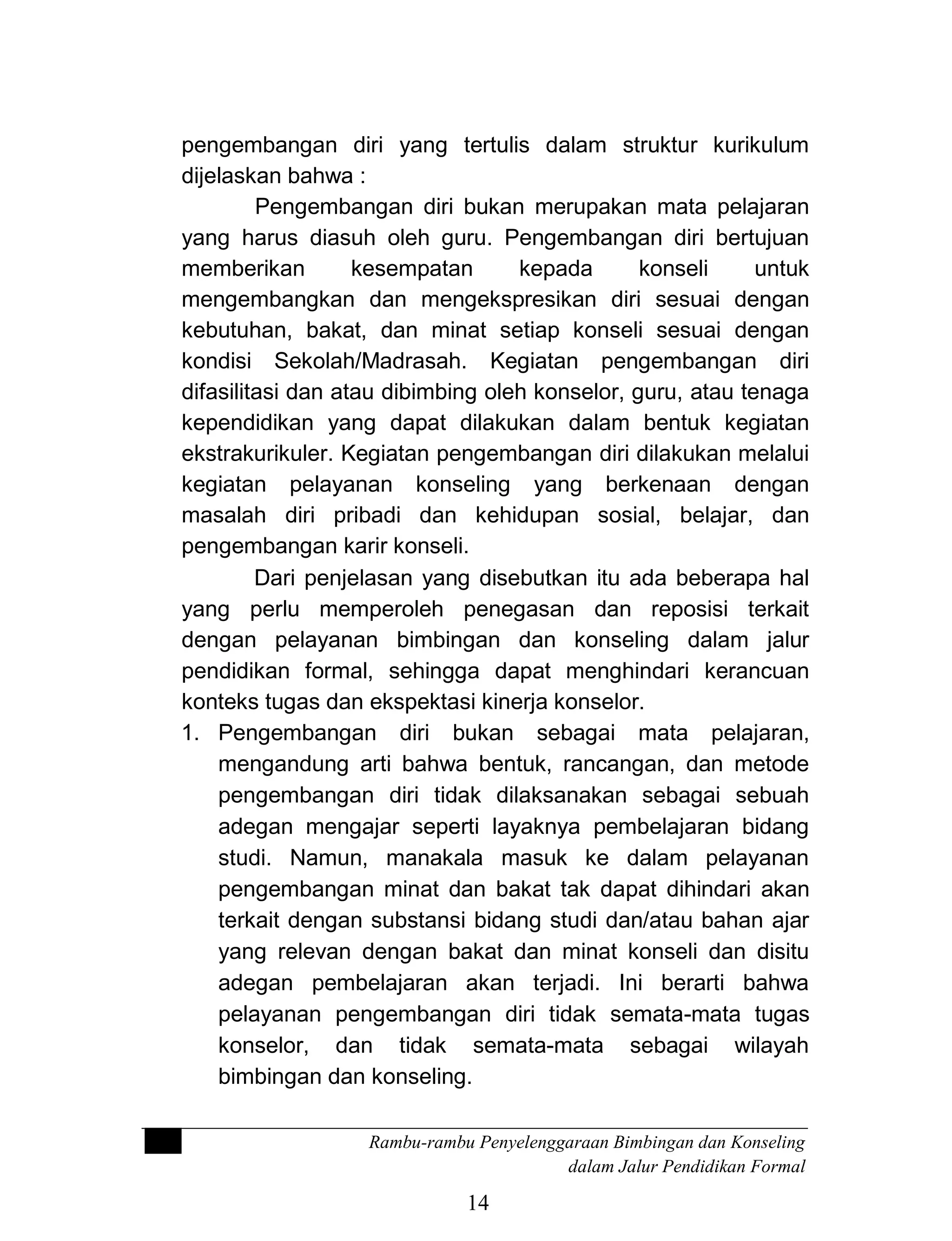 Rambu-rambu penyelenggaraan BK dalam jalur formal (ABKIN) | PDF