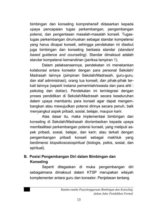 Rambu-rambu penyelenggaraan BK dalam jalur formal (ABKIN) | PDF