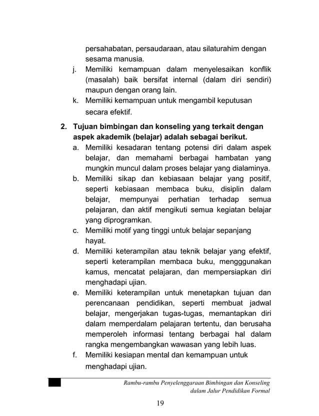 Rambu-rambu penyelenggaraan BK dalam jalur formal (ABKIN) | PDF