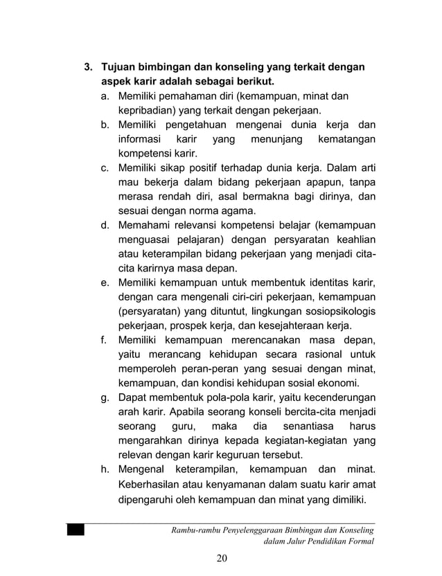 Rambu-rambu penyelenggaraan BK dalam jalur formal (ABKIN) | PDF