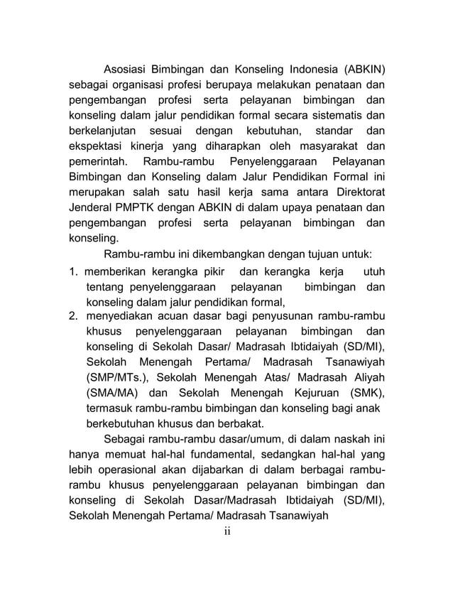 Rambu-rambu penyelenggaraan BK dalam jalur formal (ABKIN) | PDF