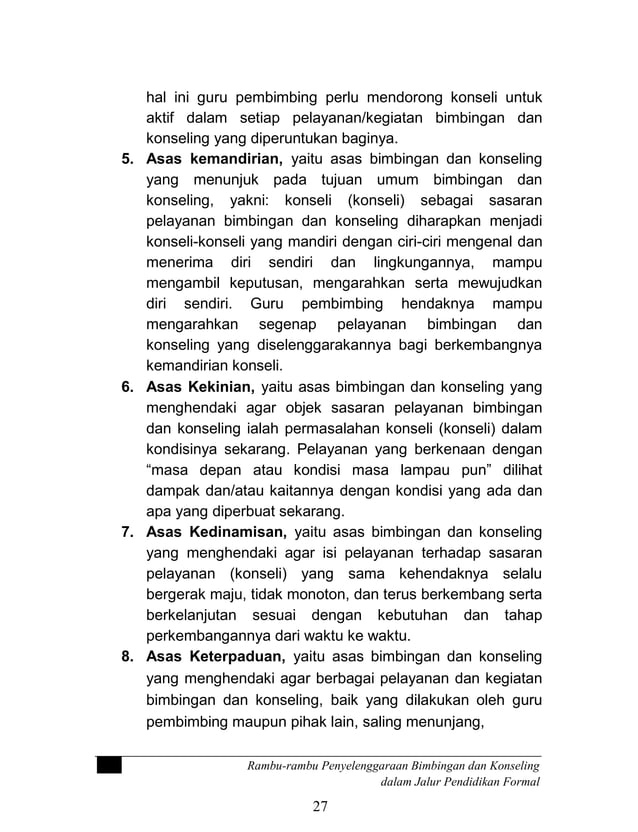 Rambu-rambu penyelenggaraan BK dalam jalur formal (ABKIN) | PDF
