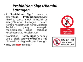 Rambu-rambu Keselamatan kerja di lokasi kerja | PPTX