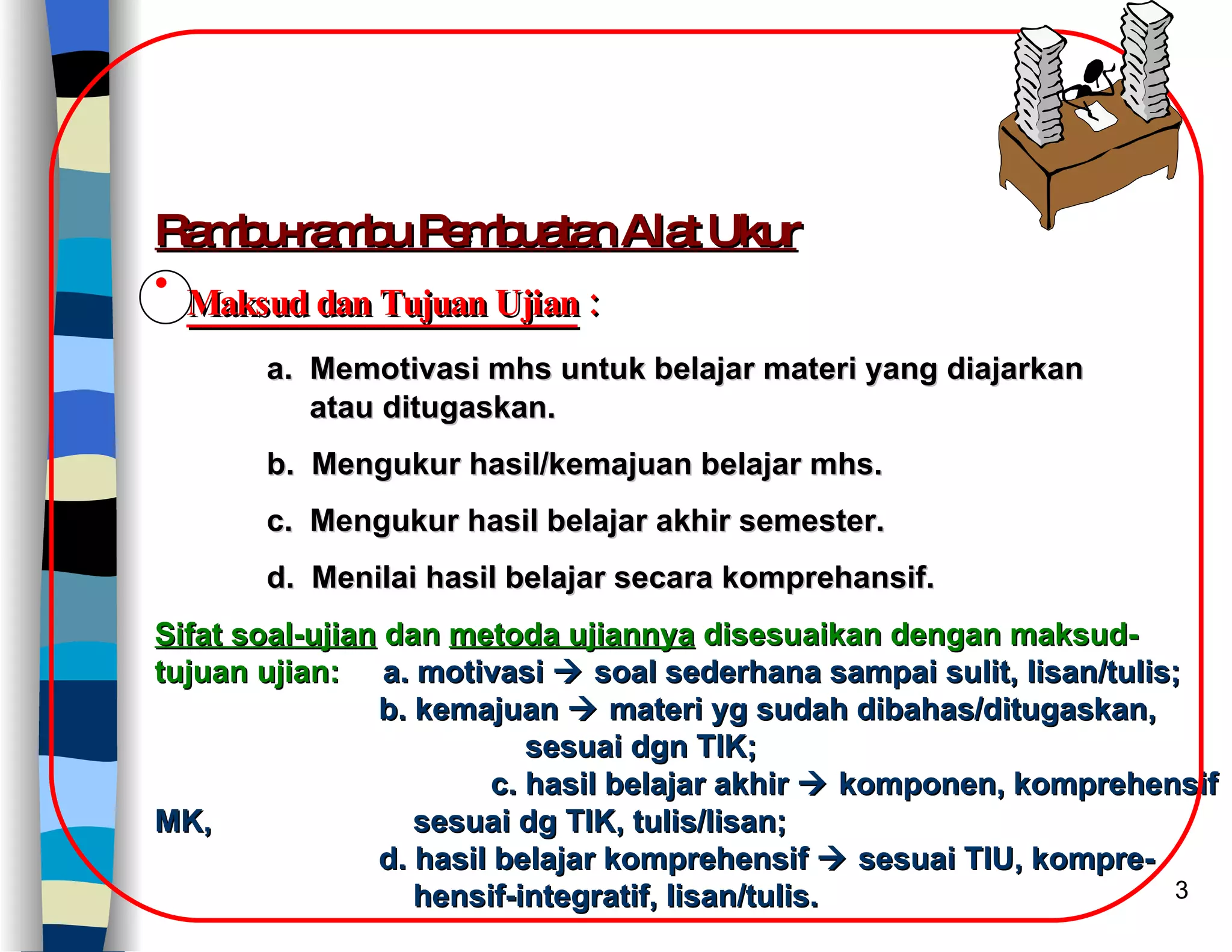 Rambu rambu pembuatan alat ukur kemajuan belajar 2 | PPT