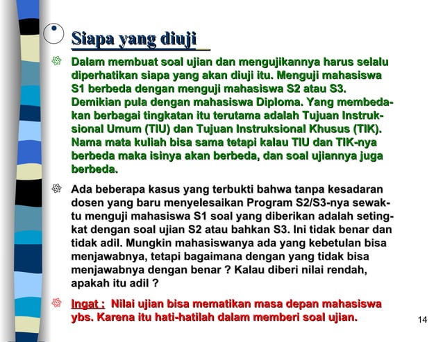 Rambu rambu pembuatan alat ukur kemajuan belajar 2 | PPT