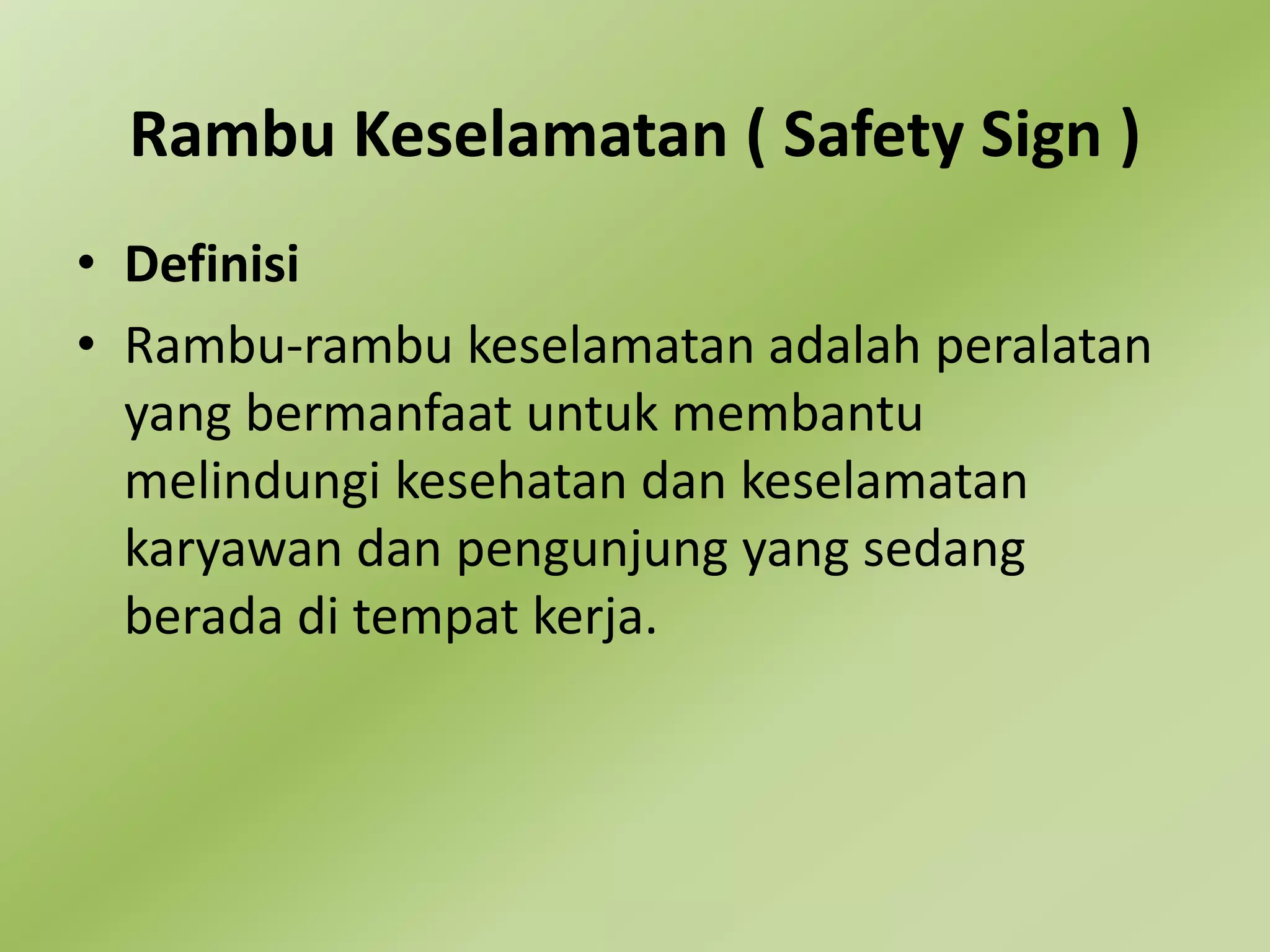 Rambu rambu k3 | PPTX