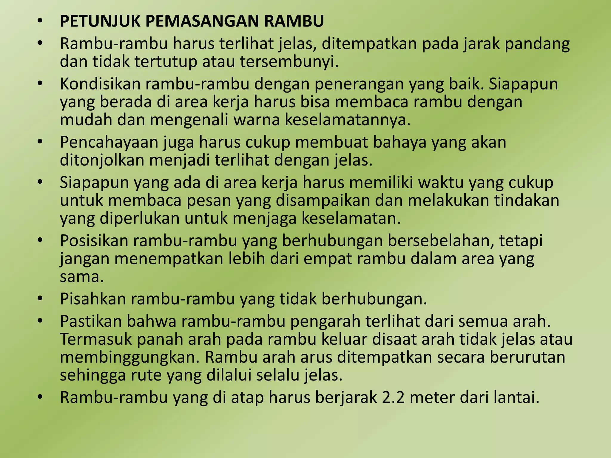 Rambu rambu k3 | PPTX