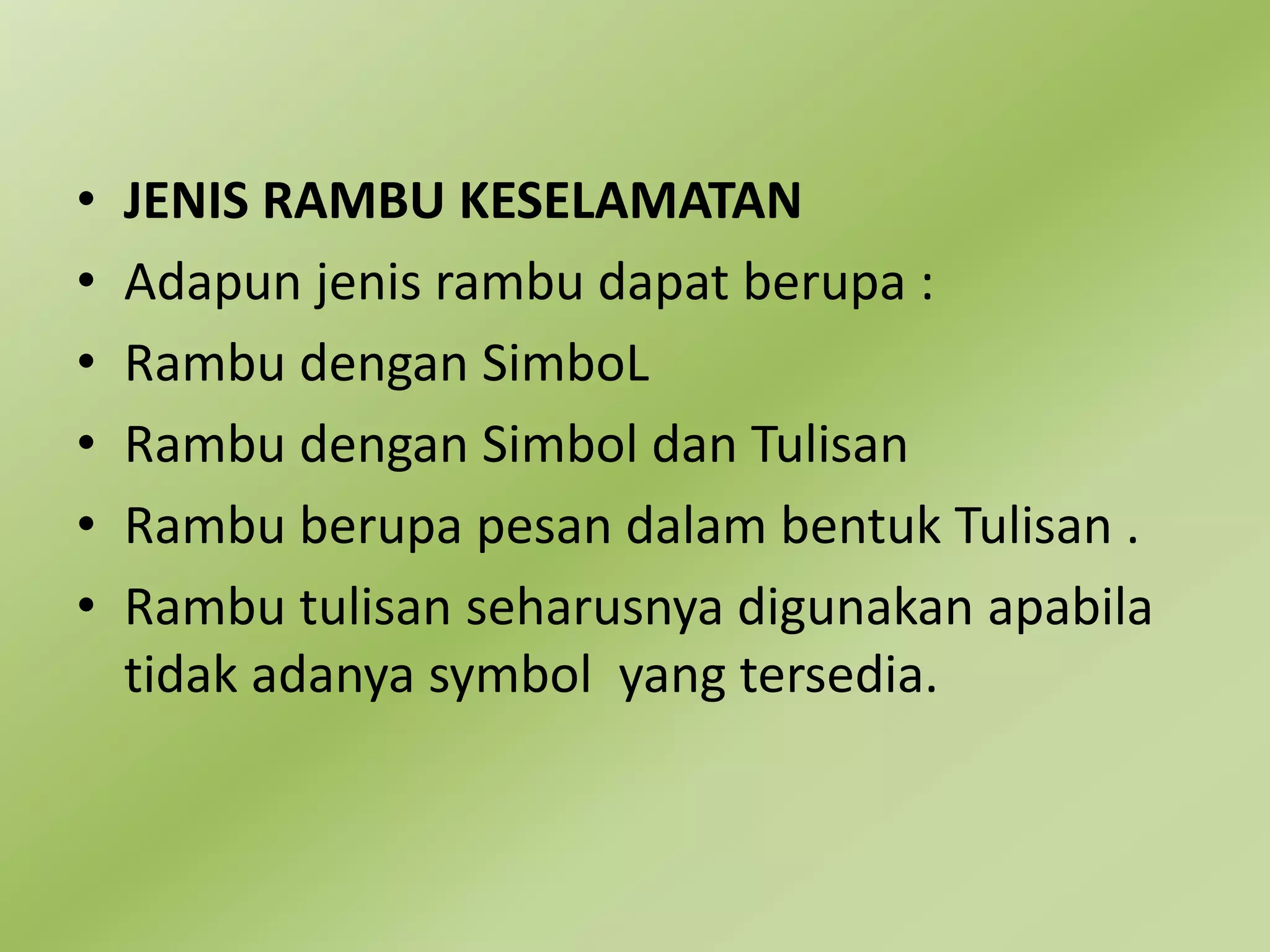 Rambu rambu k3 | PPTX