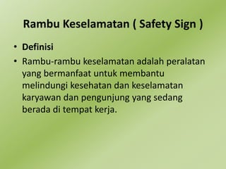 Rambu rambu k3 | PPTX