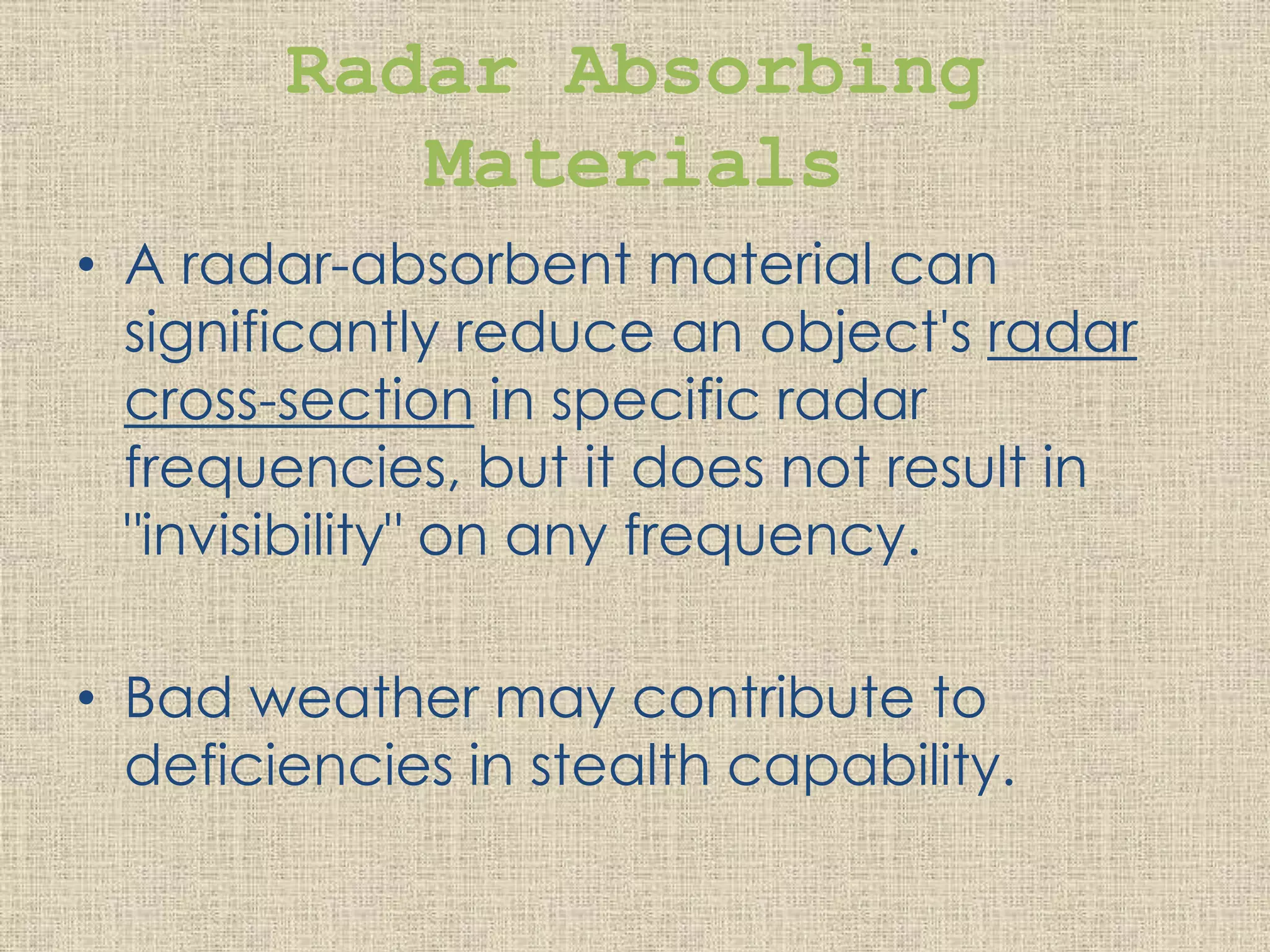 Radar Absorbing Materials by Shaunak Aphale | PPTX