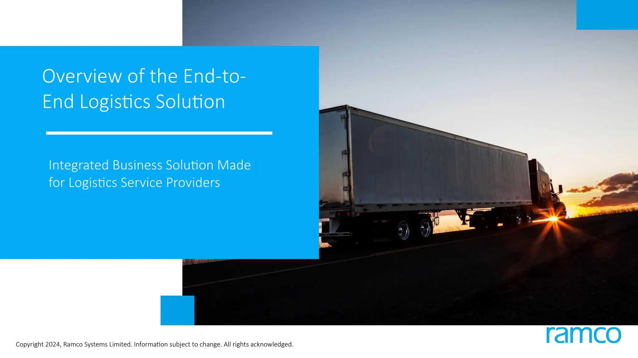 Ramco Logistics Platform Overview Presentation | PPTX | Logistics ...