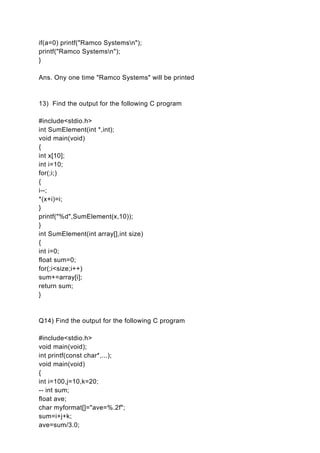 Ramco Sample Paper 2003 | DOC
