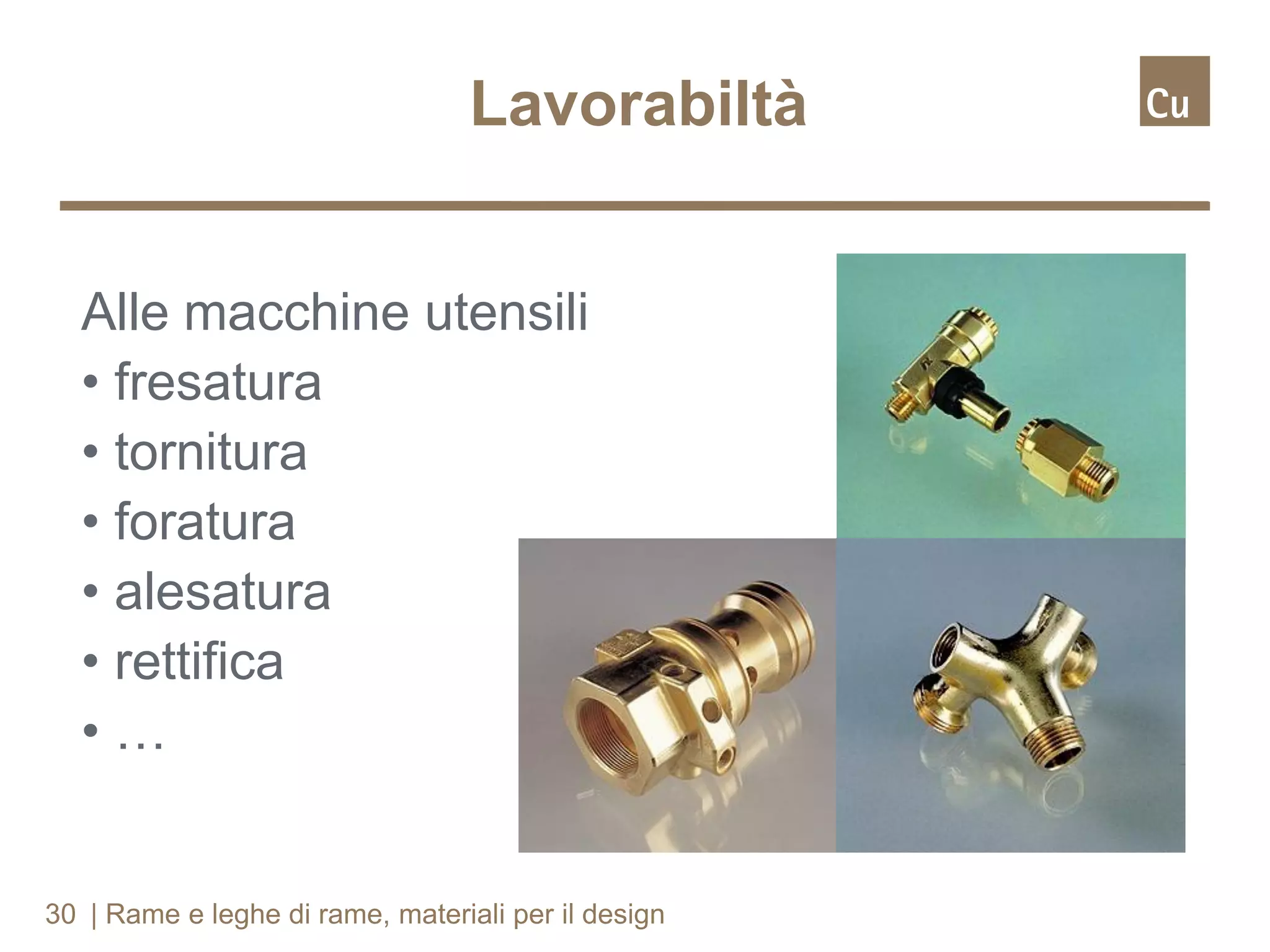 Rame e leghedi rame, materiali per il design | PDF