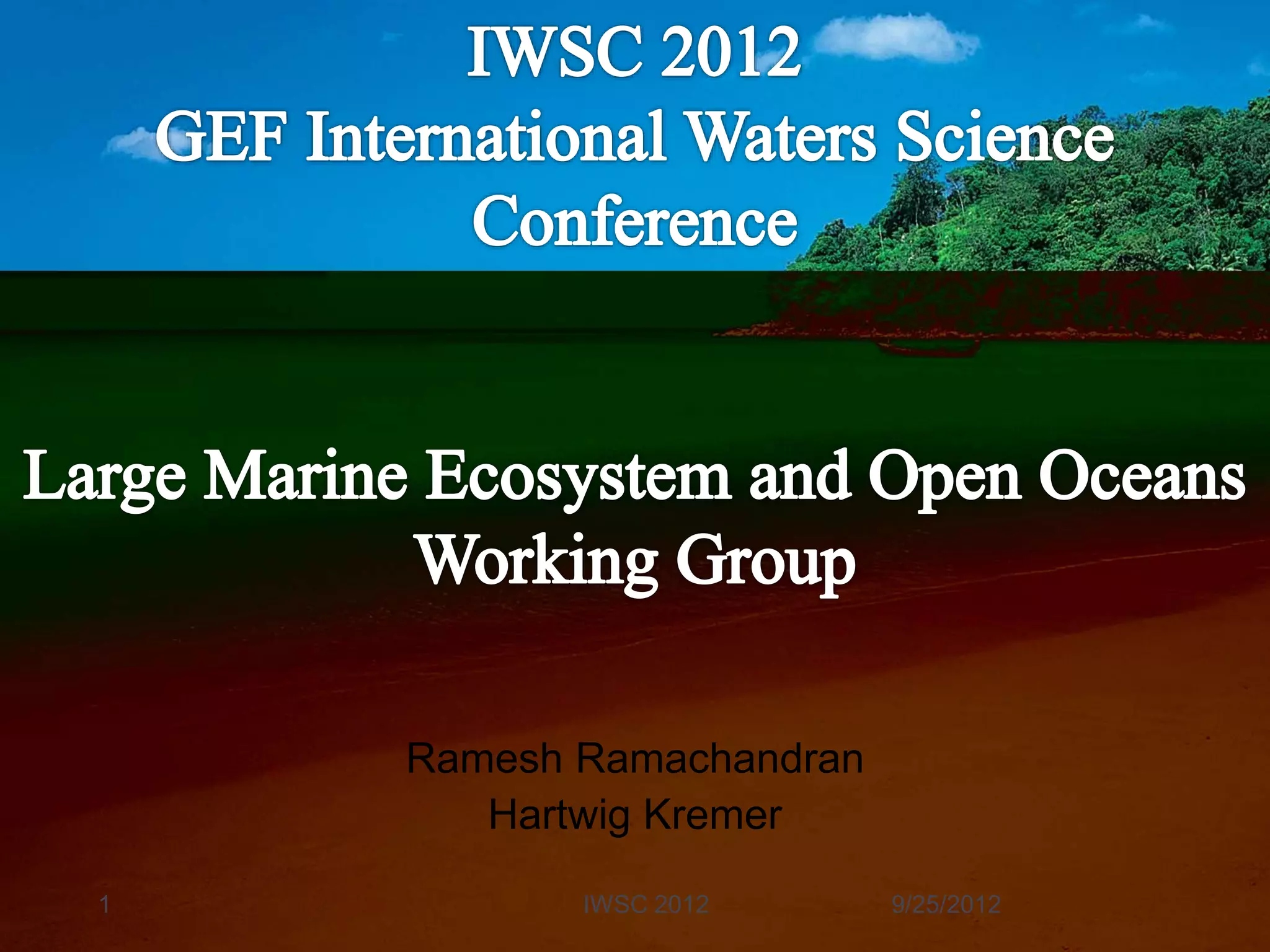 Ramesh Ramachandran, Land-Ocean Interactions in the Coastal Zone (LOICZ ...