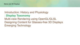 Stereo and 3D Displays - Matt Hirsch | PPT