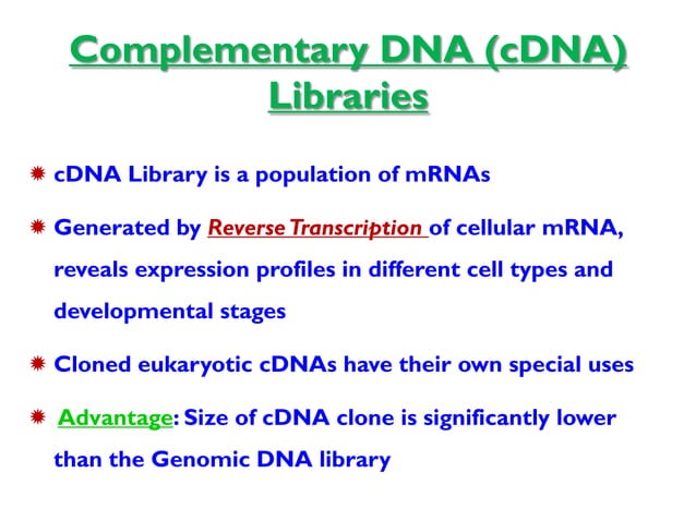 Complementary DNA (cDNA) Libraries | PDF