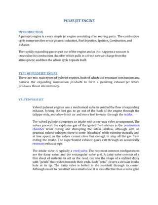 PULSE JET ENGINE | DOCX | Chemistry | Science